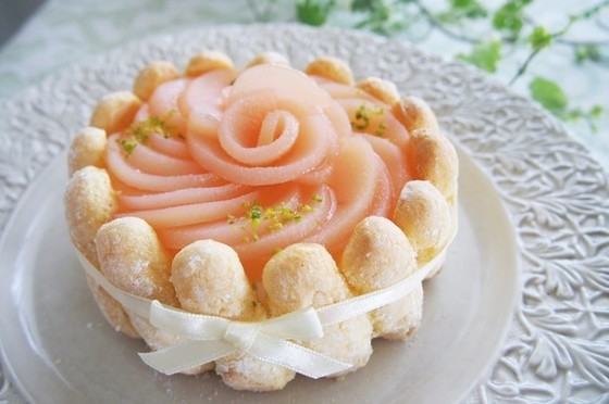 薔薇のよう♪キュートな白桃ケーキレッスン！ 【クックパッド】 簡単おいしいみんなのレシピが396万品