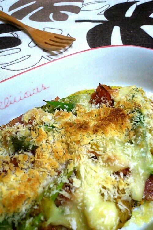 カボチャとアスパラのチーズパン粉焼き By ＊anna＊ 【クックパッド】 簡単おいしいみんなのレシピが350万品