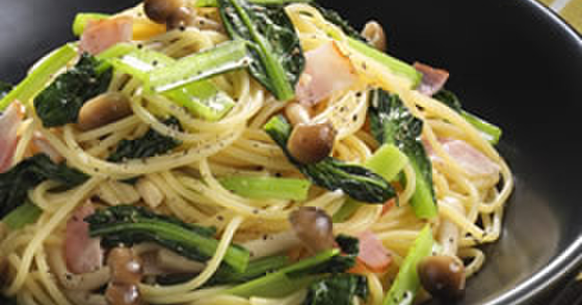 小松菜のカンタン和風パスタ by ヒガシマル醤油 【クックパッド】 簡単おいしいみんなのレシピが369万品