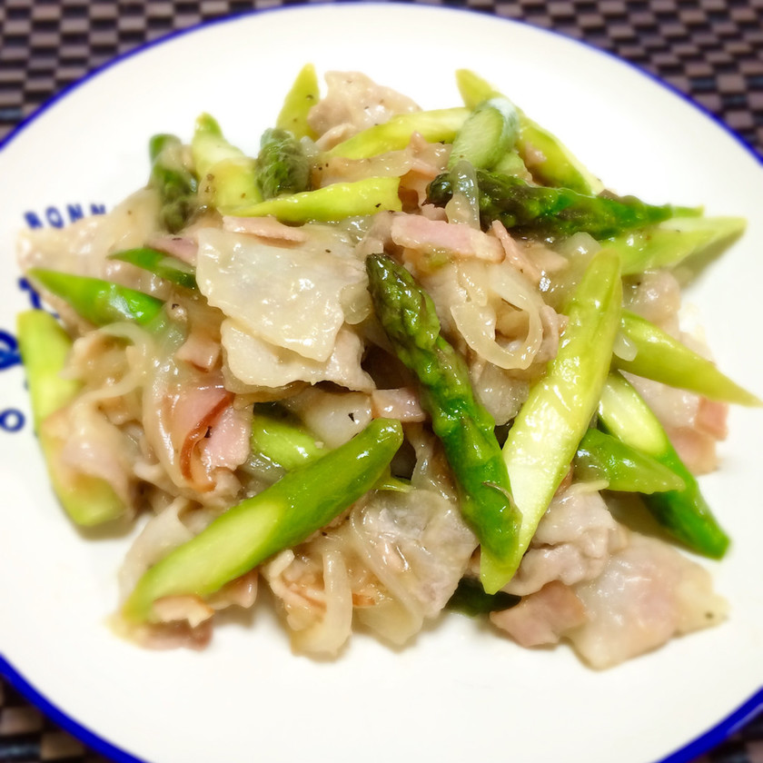 豚バラとアスパラのさっぱりうま塩炒め☆ By Yukki♡♡ 【クックパッド】 簡単おいしいみんなのレシピが339万品