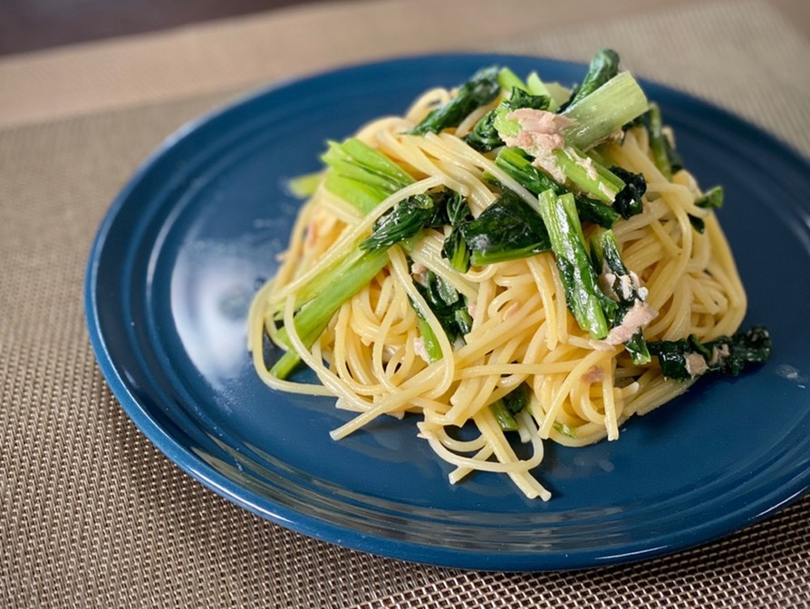 ツナと小松菜の和風パスタ by 進撃の御飯 【クックパッド】 簡単おいしいみんなのレシピが396万品